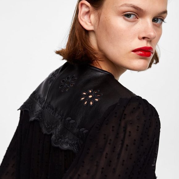 Zara | Tops | Nwt Zara Size S Dotted See Through Blouse | Poshmark